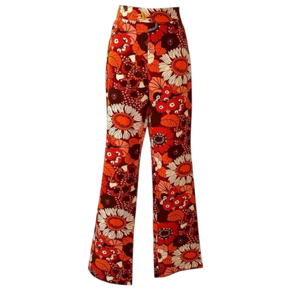 Zara | Pants & Jumpsuits | Zara Flower Power Fit And Flare Pants | Poshmark